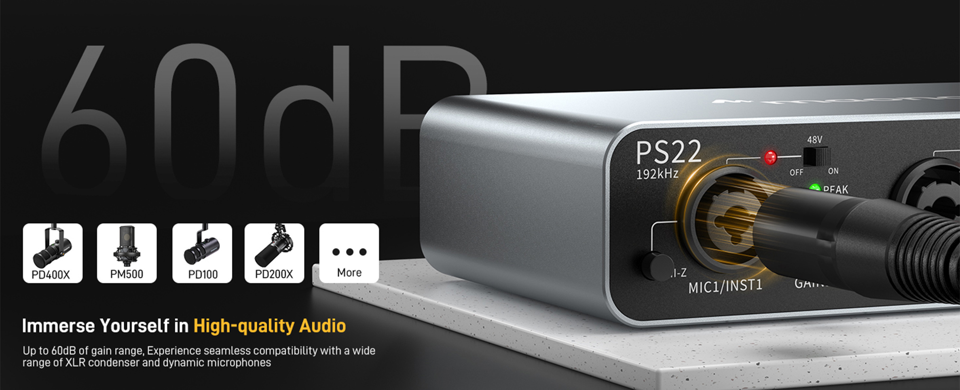 Maono PS22 Professional Audio Interface Audio Mixer for PC,Phone ...