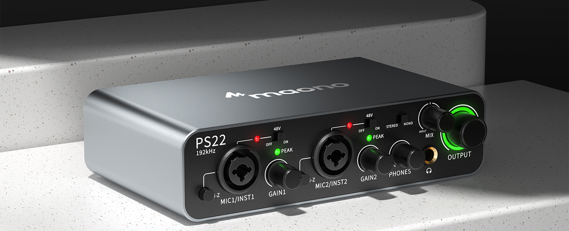 Maono PS22 Professional Audio Interface Audio Mixer for PC,Phone,Recording,Music Production ...