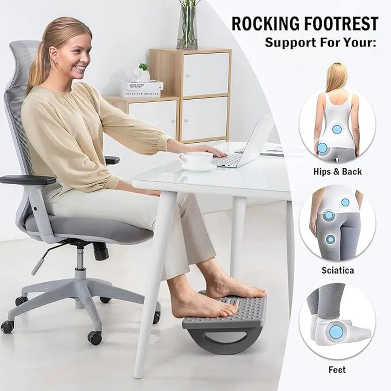 Office Desk Footstool Ergonomic Foot Rest 180 Degrees Shake Foot Rest ...