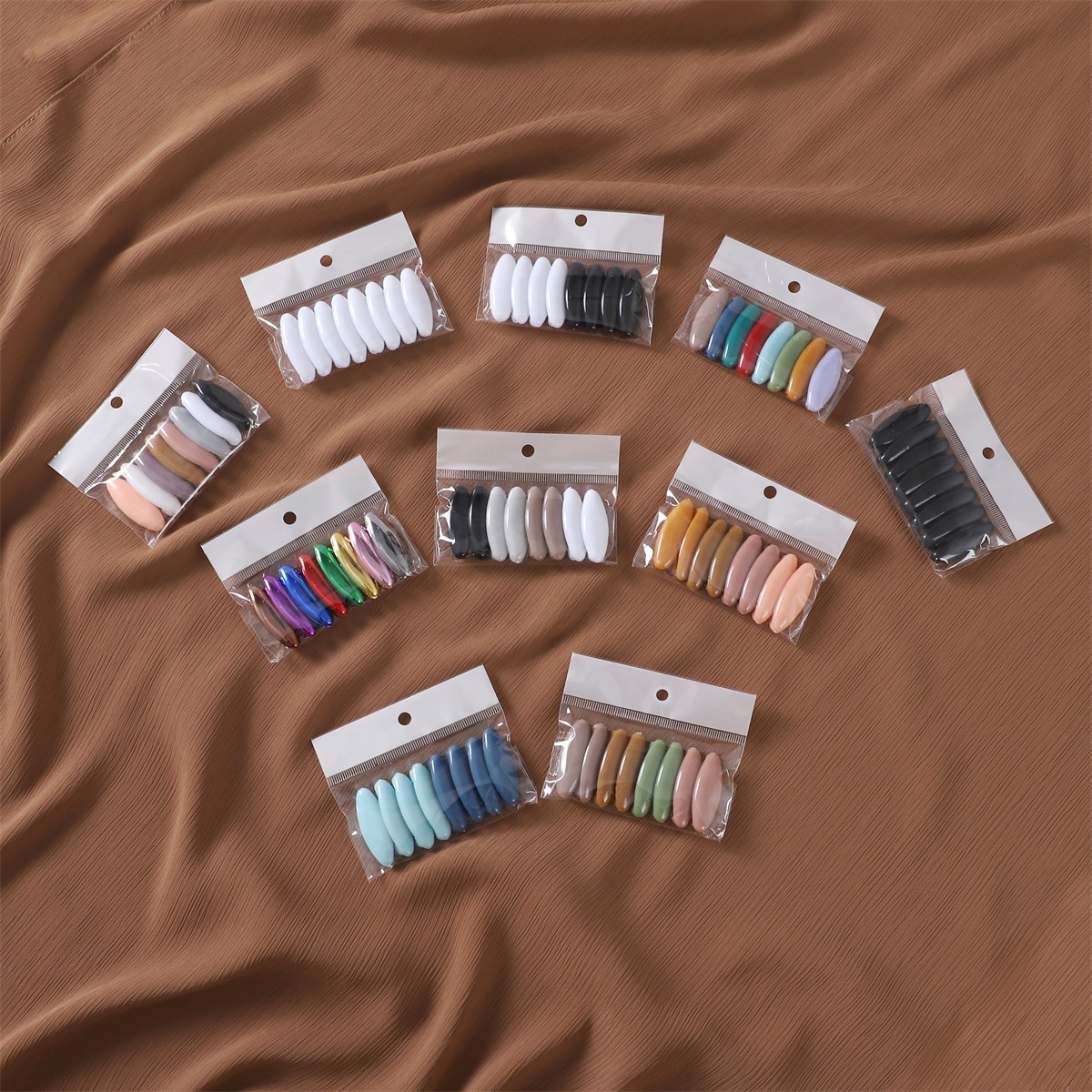 8pcs/set Solid color safety pin plastic Bag pack needle safety pin ...