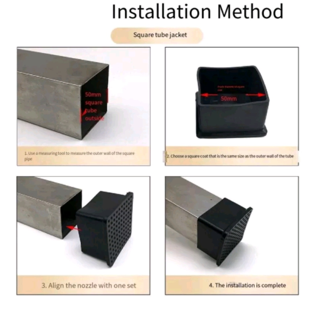 【Fast Delivery】1PC Rubber Footing Tubular Footing Square Tube ...
