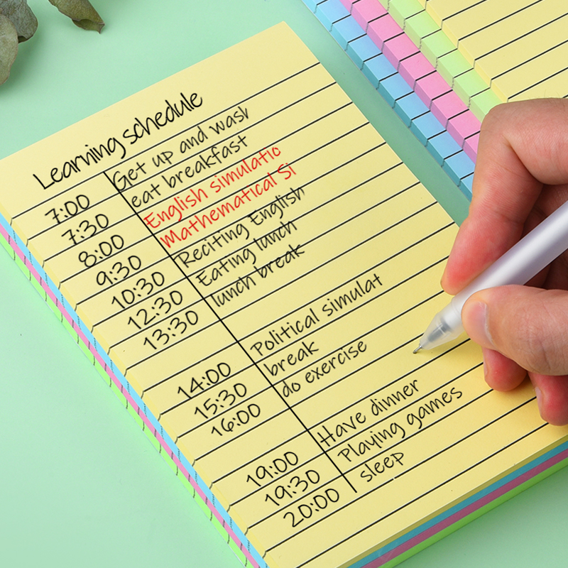 Square Regular Rectangle Size Long Horizontal line Sticky Note Colorful ...