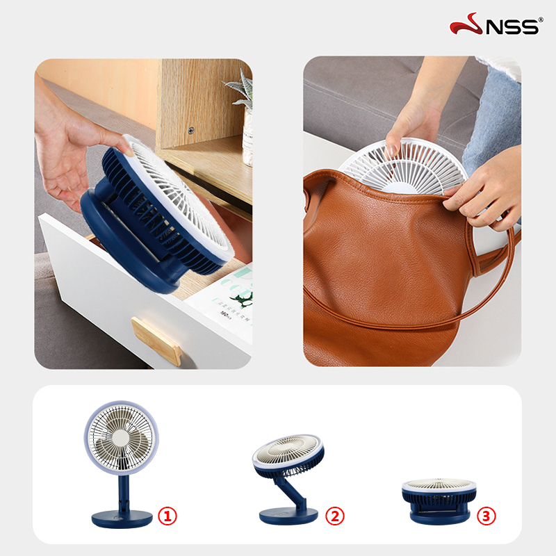 NSS Solar Fan Electric Fan USB Rechargeable Electric Foldable Charging ...