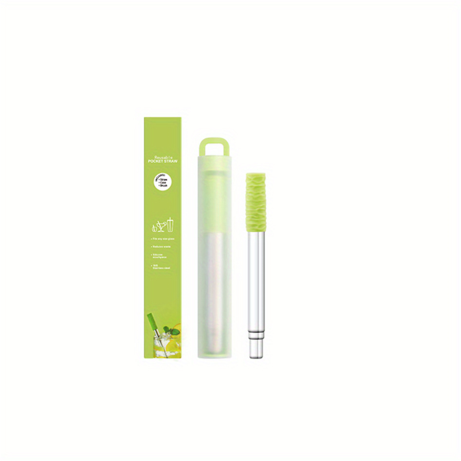 New Style 304 Material Stainless Steel Retractable Straw Portable PP ...