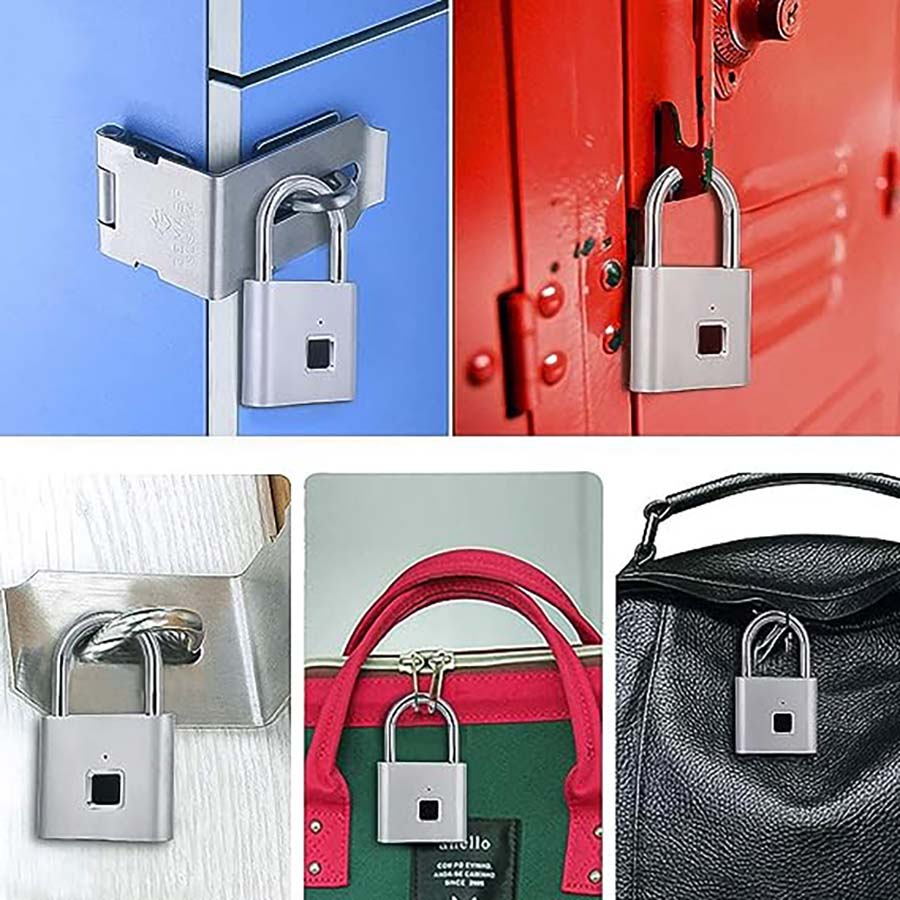 1 Mini Smart Fingerprint Padlock, Waterproof Security Door Lock, Anti ...