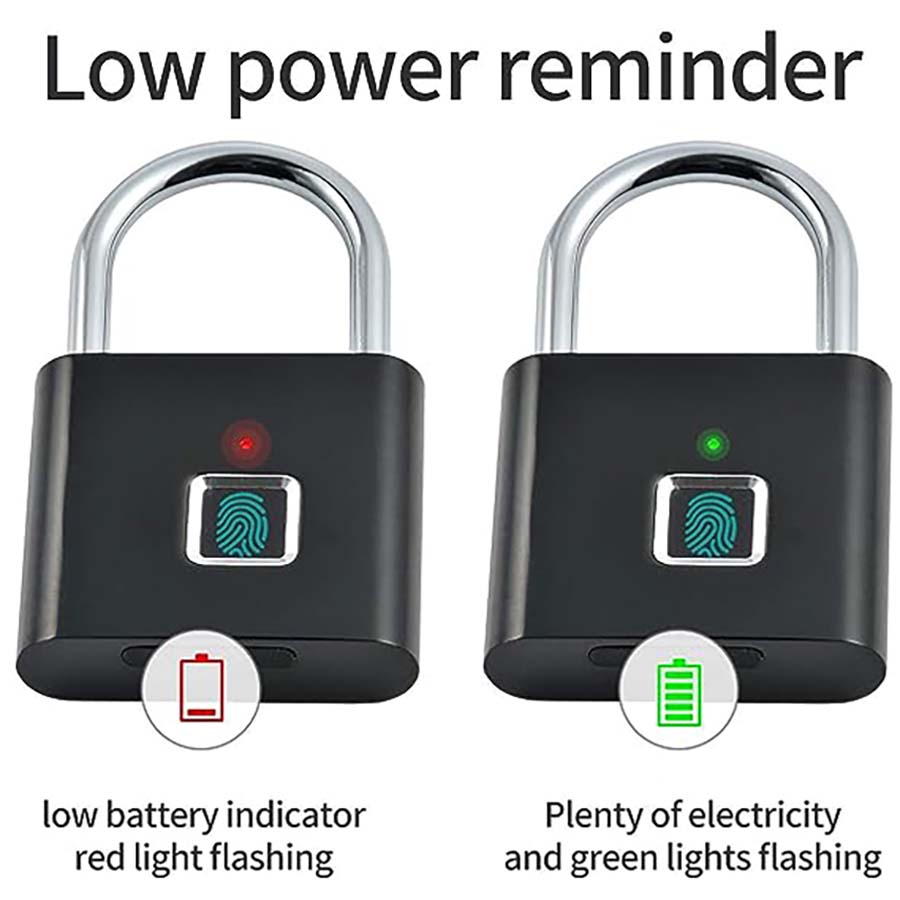 1 Mini Smart Fingerprint Padlock, Waterproof Security Door Lock, Anti ...