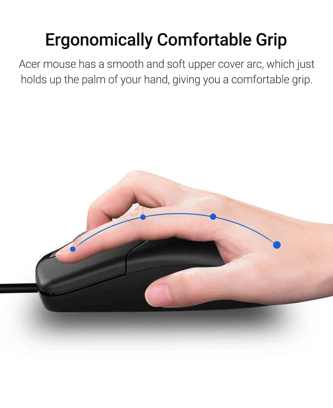 Acer USB Wired Mouse M117 Bass Button 1000DPI Comfortable and Durable ...