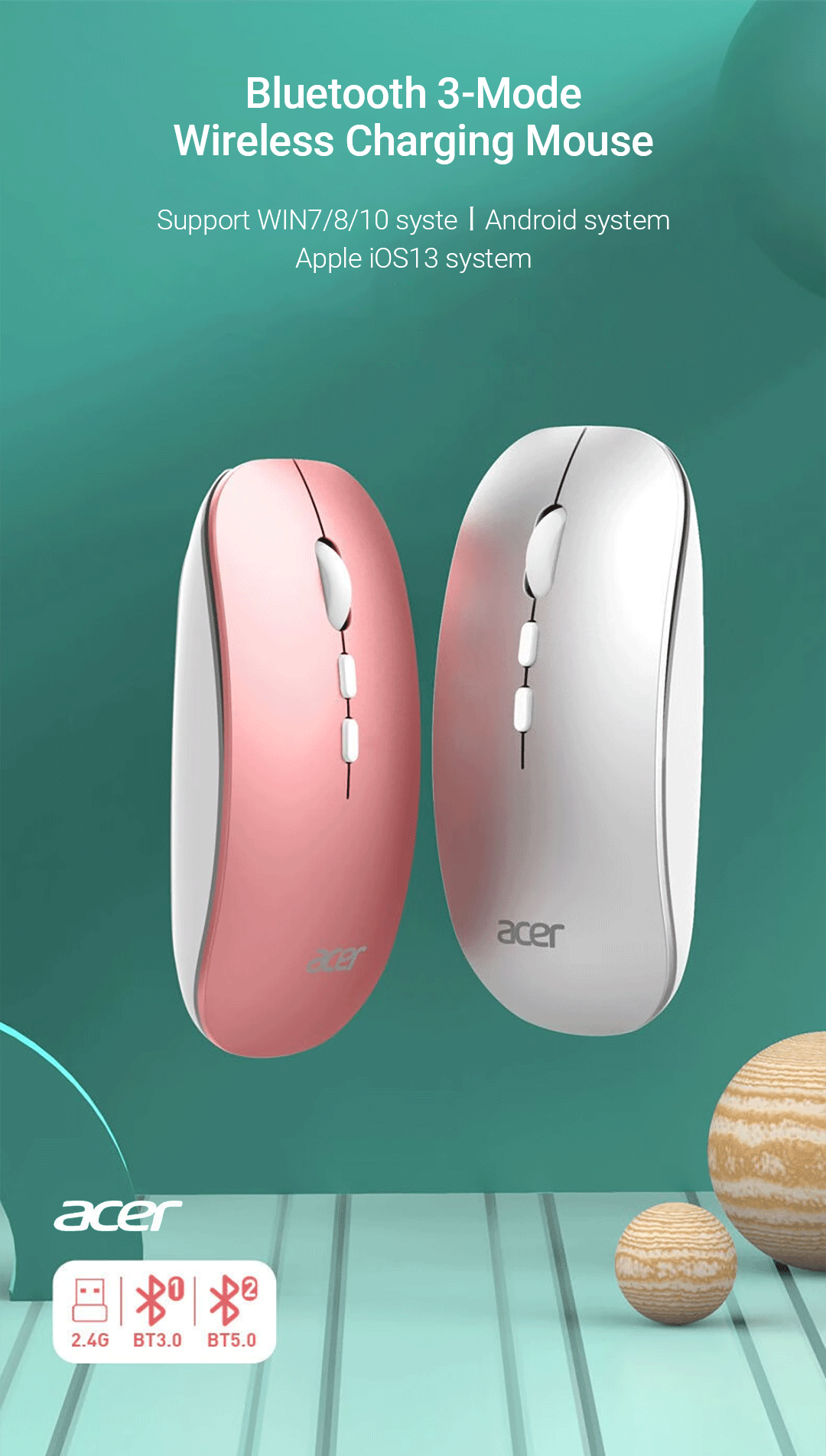 Acer wireless mouse wireless Bluetooth mouse dual -model portable ...