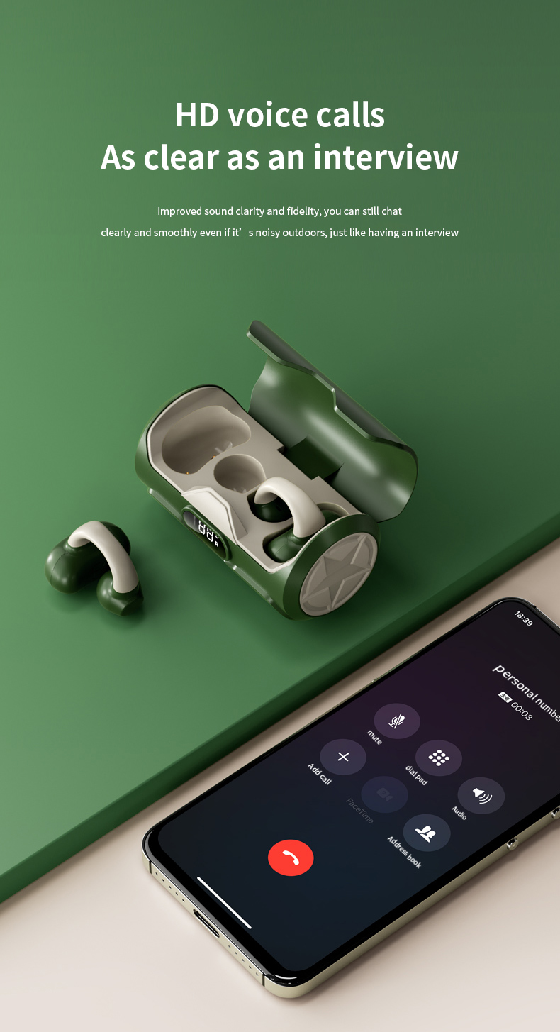 Jeep JP-EC003 Sport Bluetooth 5.4 Wireless Earphone Earcuffs Ear Bone ...