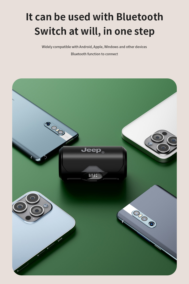 Jeep JP-EC003 Sport Bluetooth 5.4 Wireless Earphone Earcuffs Ear Bone ...