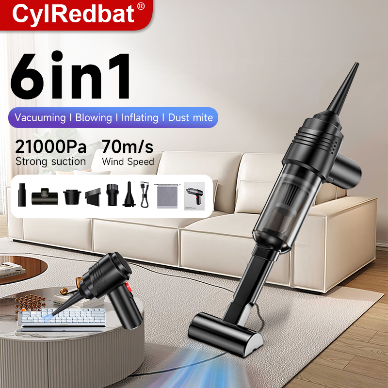 CylRedbat 6in1 Cordless Vacuum Cleaner Blower mini Electric Suck Blow ...