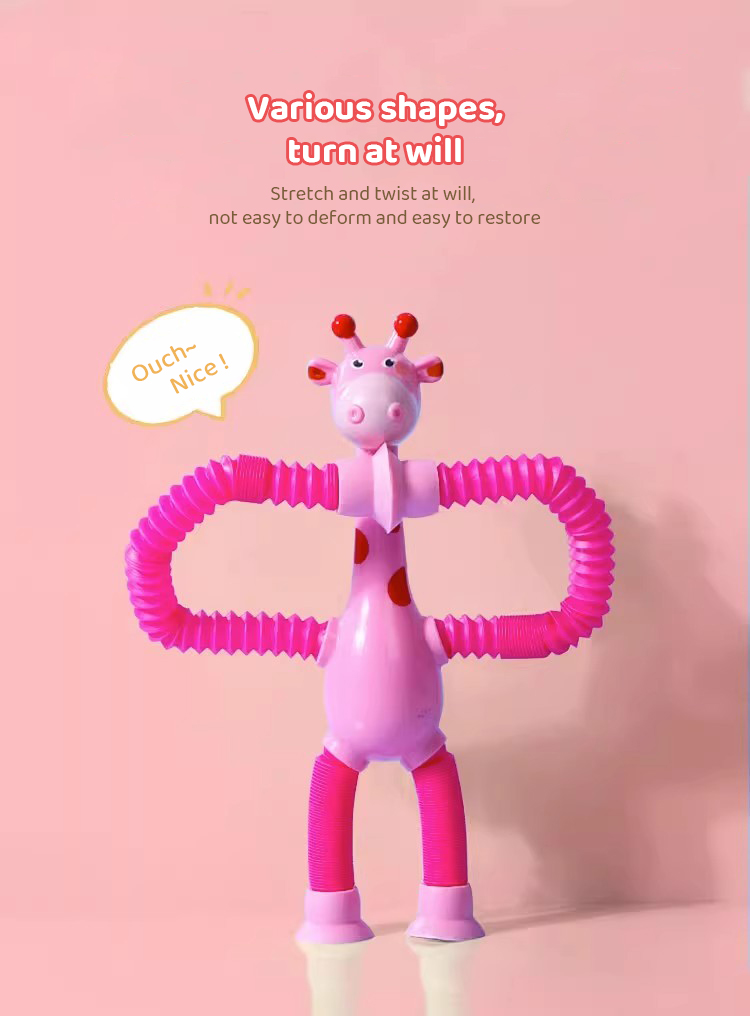 Led Telescopic Suction Cups Giraffe Children'S Toys Pop Mixed Animals ...