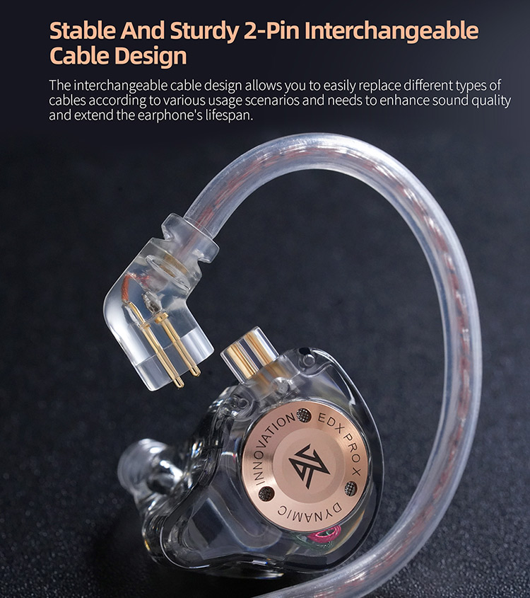 KZ EDX Pro X Dynamic Headset In-ear Hi-Fi wire control universal high ...