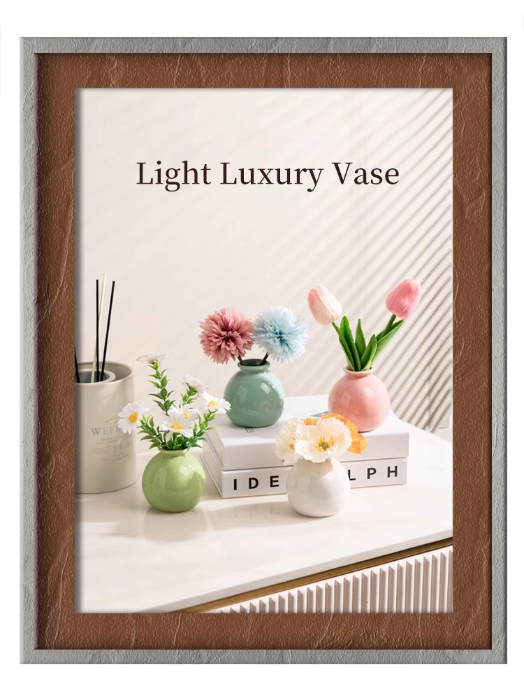 Round Minimalist Ceramic Mini Hydroponic Flower Vase Desk Nordic Modern ...