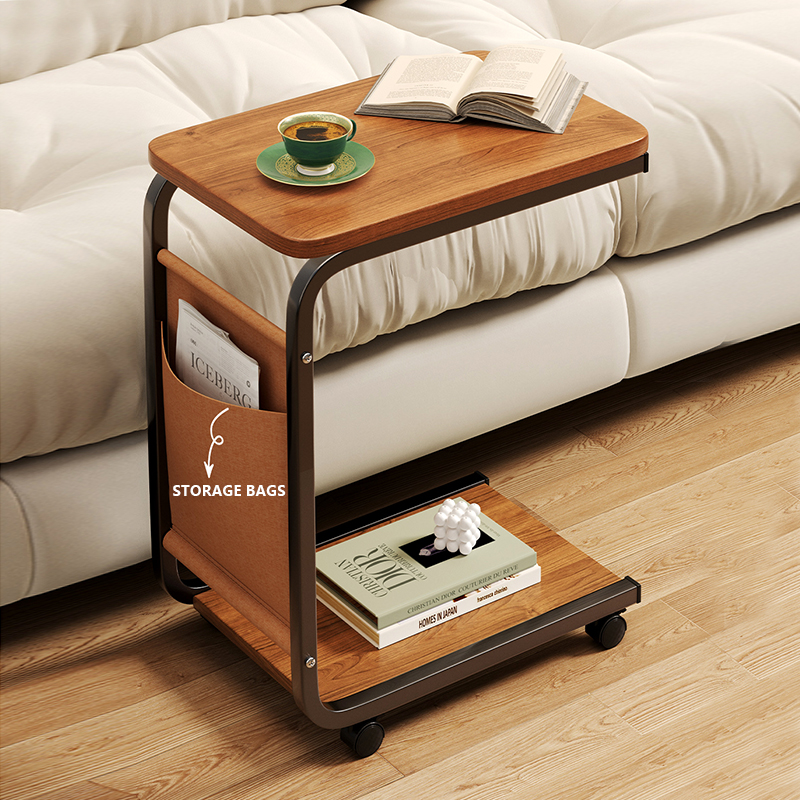 Movable Sofa Side Table Side Cabinet Computer Table Coffee Table with ...