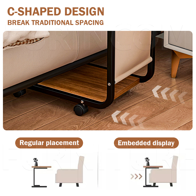 Movable Sofa Side Table Side Cabinet Computer Table Coffee Table with ...