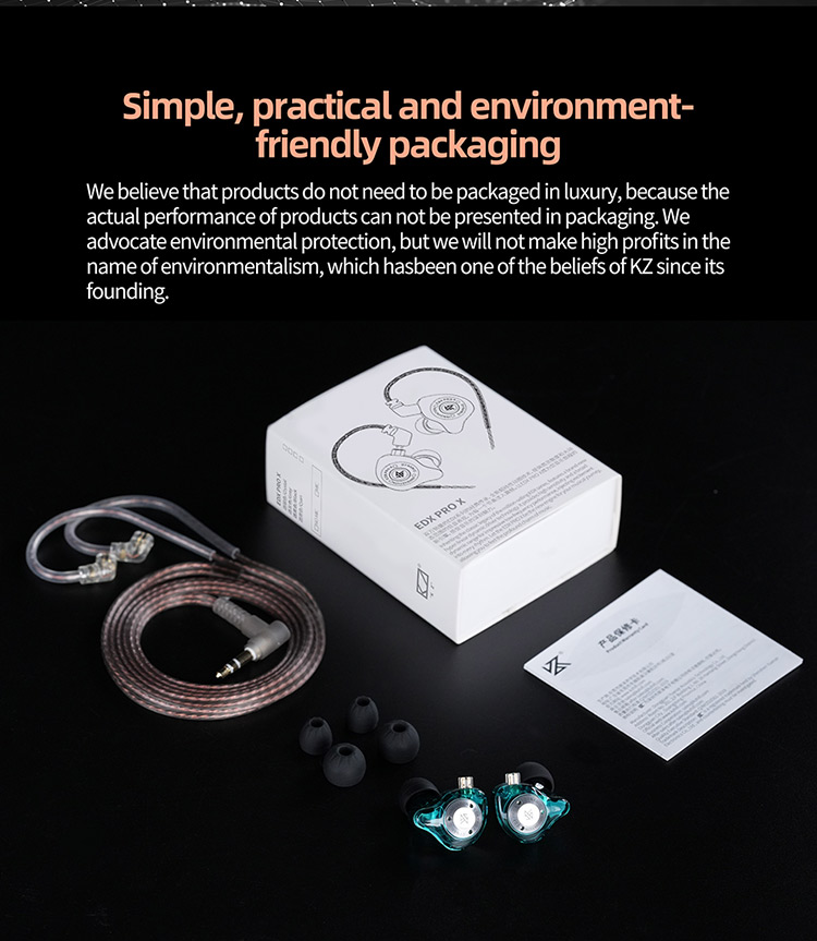 KZ EDX Pro X Dynamic Headset In-ear Hi-Fi wire control universal high ...