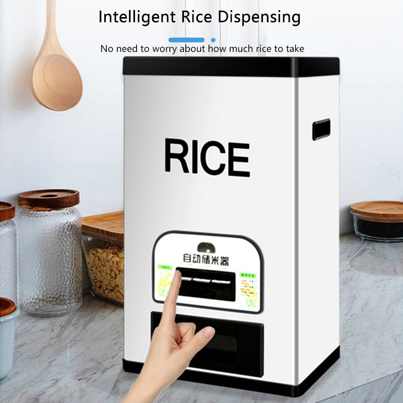 10kg/15KG/25KG Stainless steel Rice Dispenser Automatic Rice Storage ...