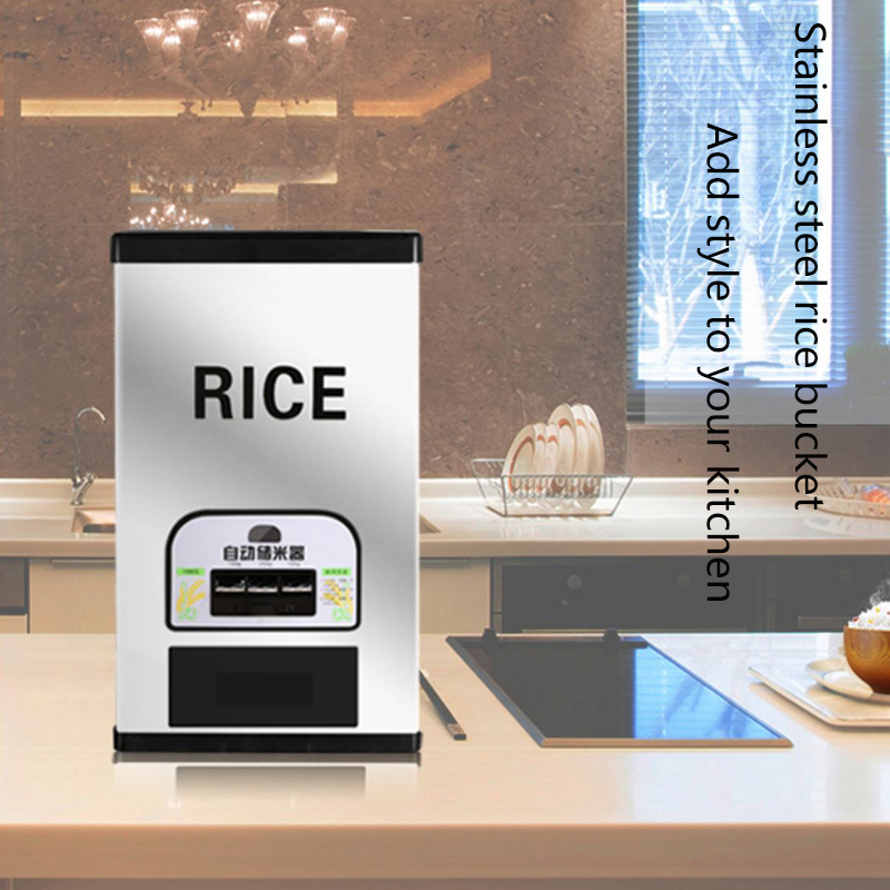 10kg/15KG/25KG Stainless steel Rice Dispenser Automatic Rice Storage ...