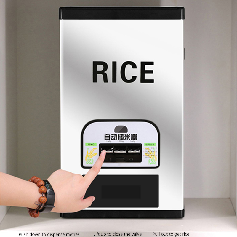 10kg/15KG/25KG Stainless steel Rice Dispenser Automatic Rice Storage ...