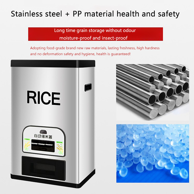 10kg/15KG/25KG Stainless steel Rice Dispenser Automatic Rice Storage ...