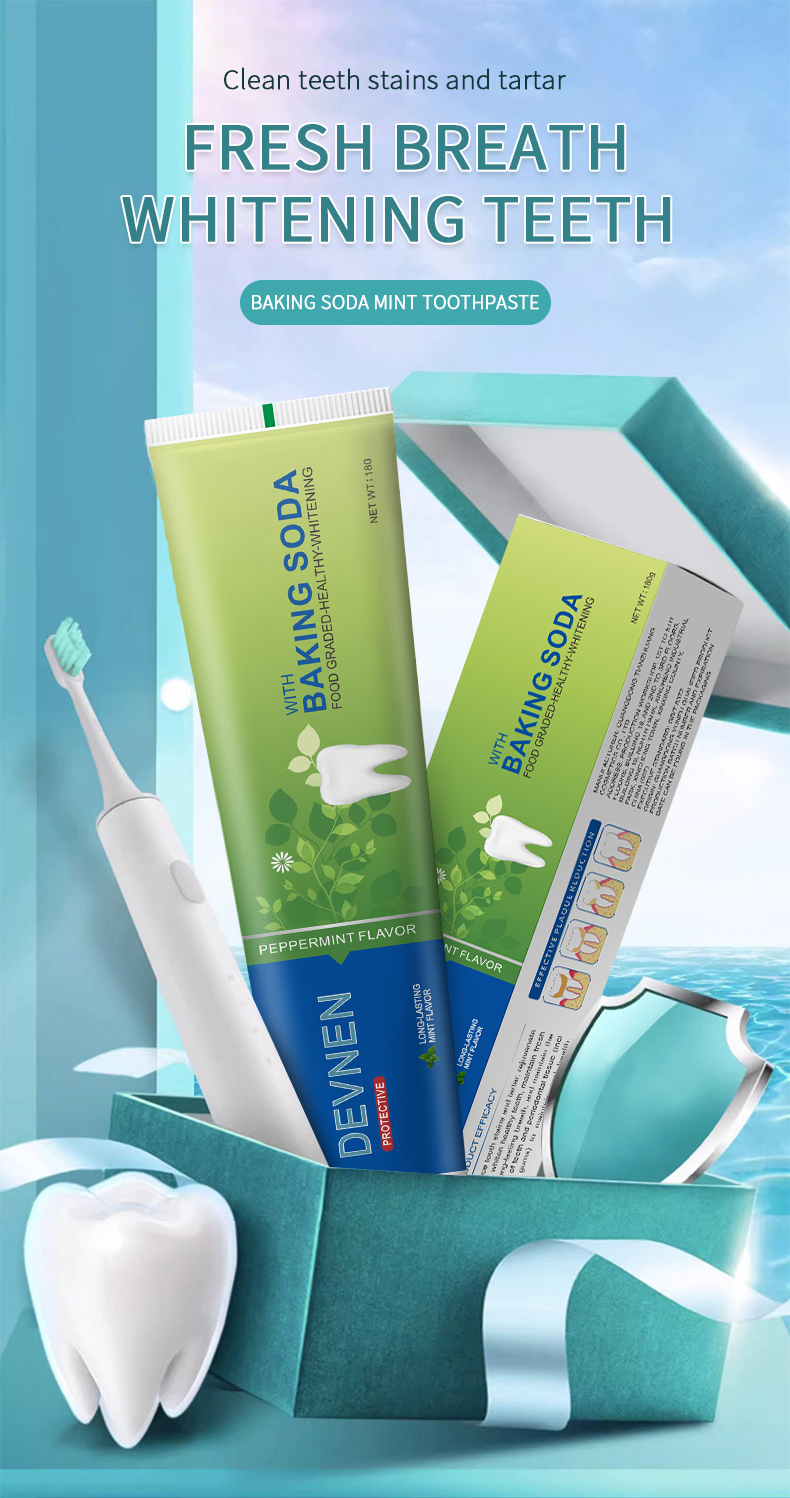 DEVNEN Baking Soda Mint Toothpaste Whitening Teeth Care Fresh Breath ...