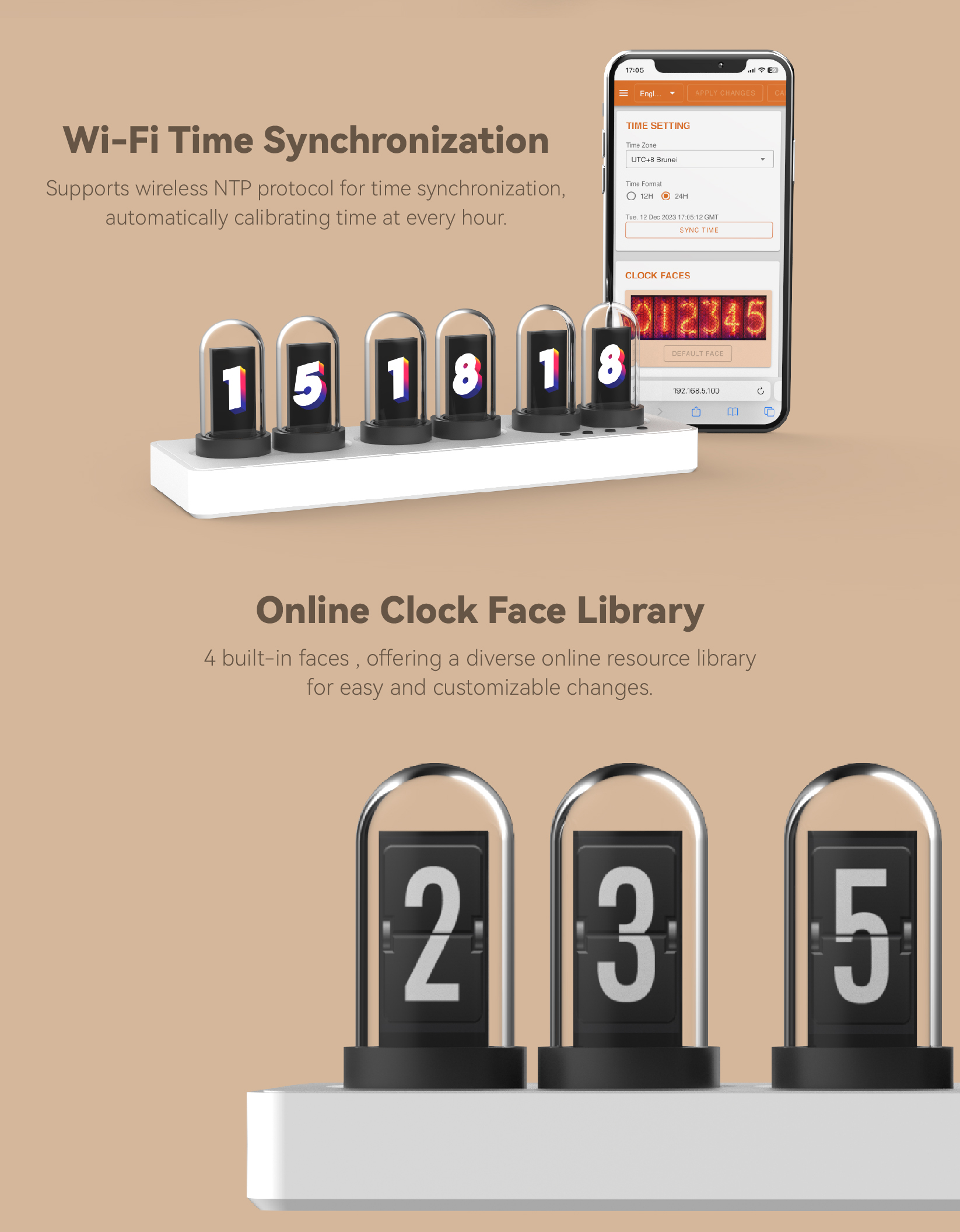 -LW- Desktop Clock Creative Decoration RGB Digital Clock Analog Glow ...