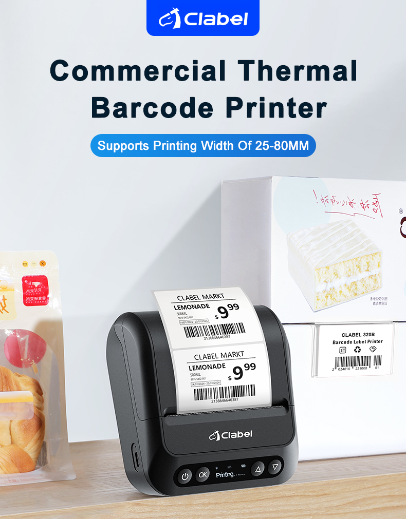 CLABEL 320B Portable Printer, Price Tag Sticker Printer ...