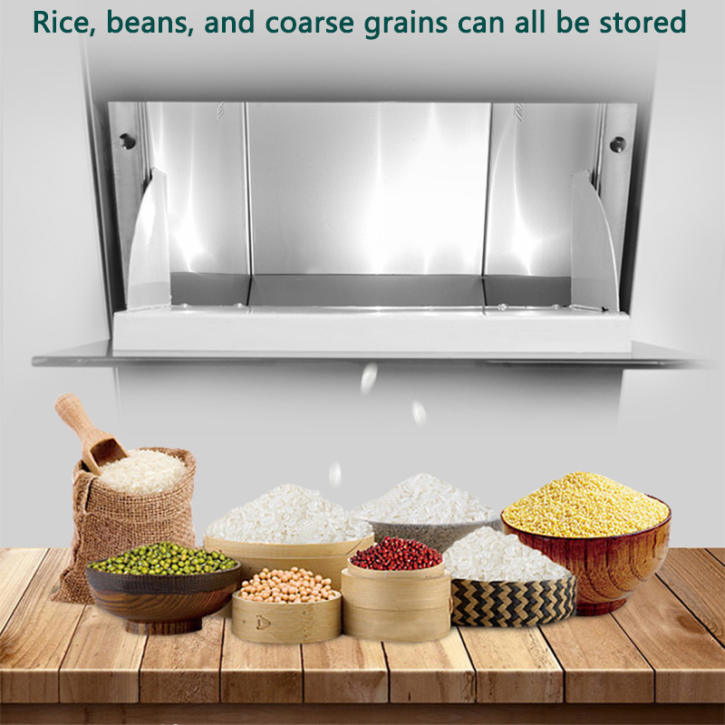 Embedded rice dispenser 20kg Stainless steel rice storage kitchen ...