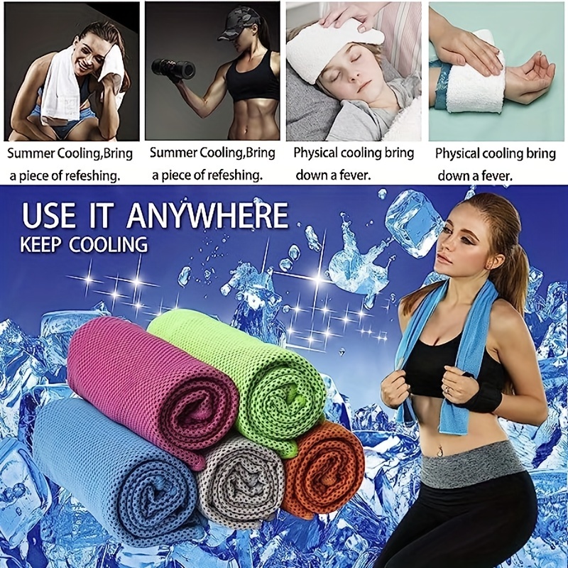 4pcs Cooling Towels (35.4 * 11.8 Inches), Soft Breathable Sports Towel ...