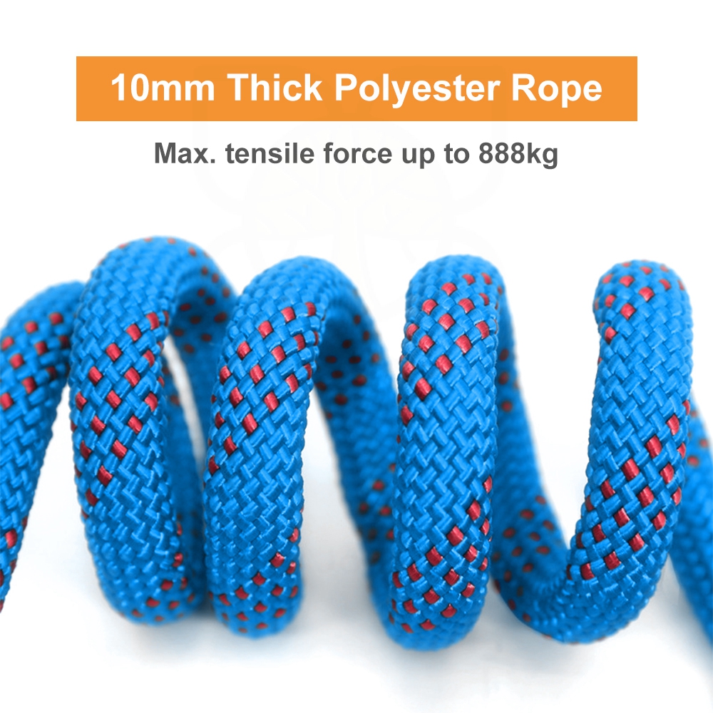 【NJY】 10mm Rock Climbing / Hiking Rope Safety Rescue Utility Rope 10M ...