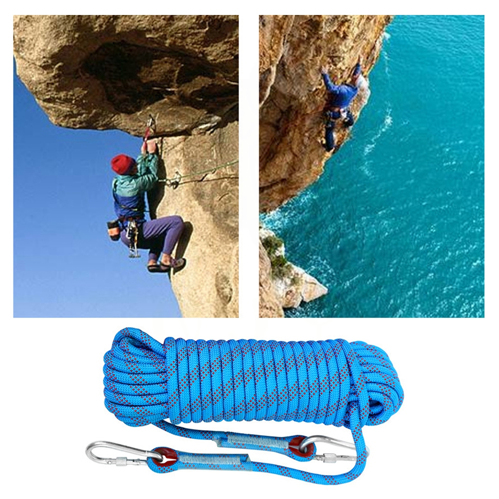 【NJY】 10mm Rock Climbing / Hiking Rope Safety Rescue Utility Rope 10M ...