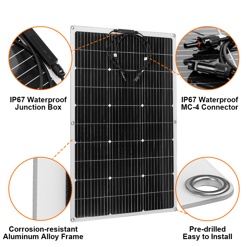 【Ready Stock】PowMr 60W Flexible Solar Panel 21.6Voc High Efficiency ...