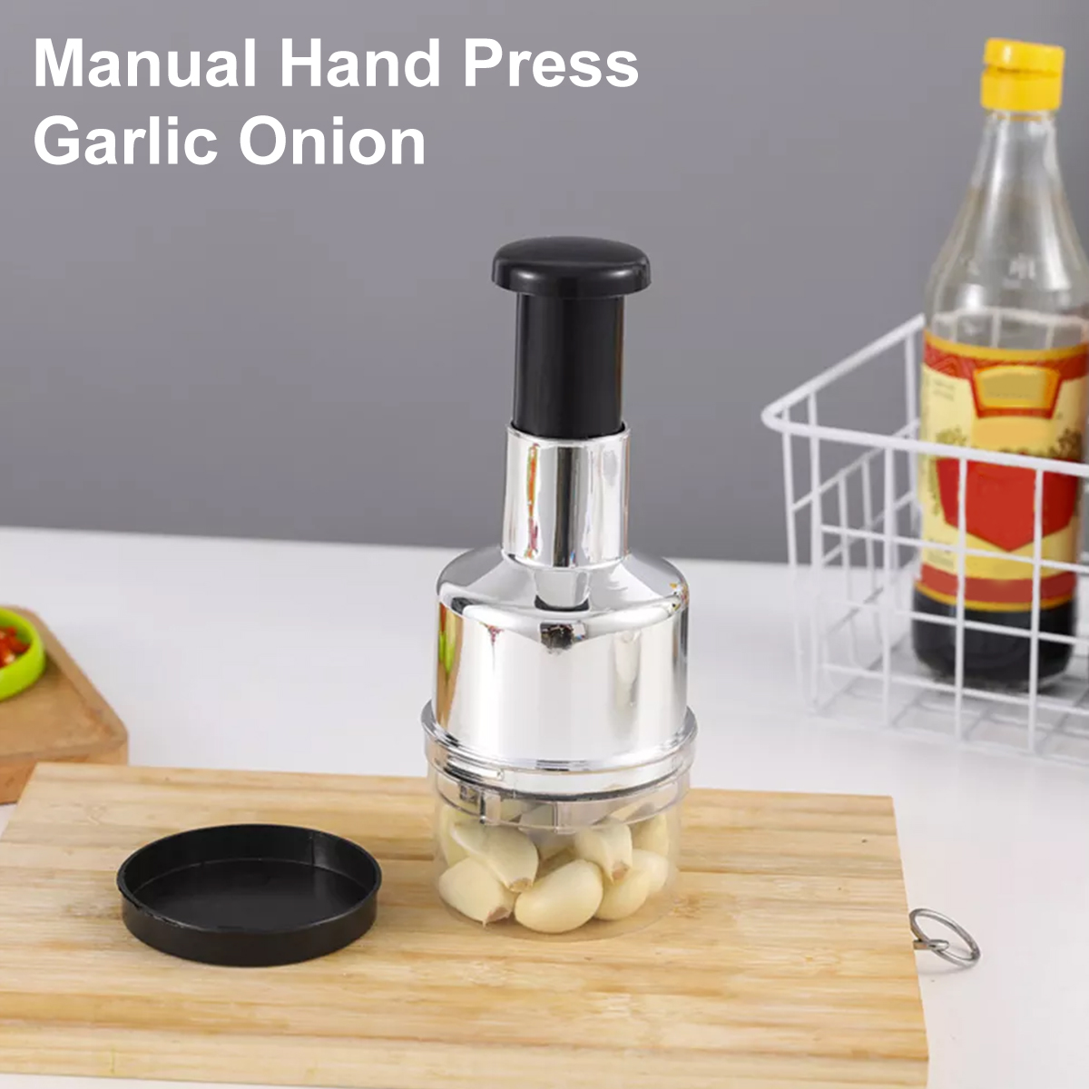 Pressed Garlic Chopper Manual Hand Onion Stainless Steel Handheld Food ...