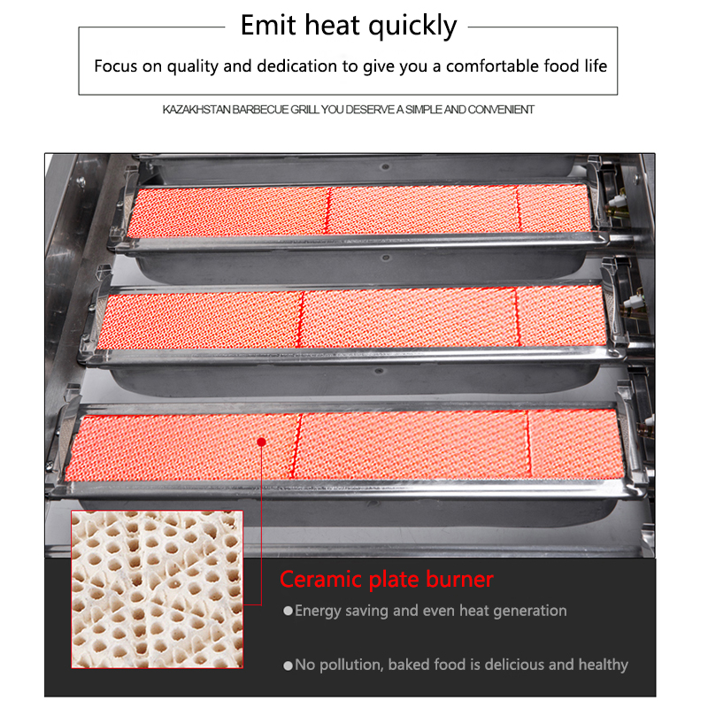 Heads smokeless Roaster stainless steel BBQ Griller stainless Gas ...