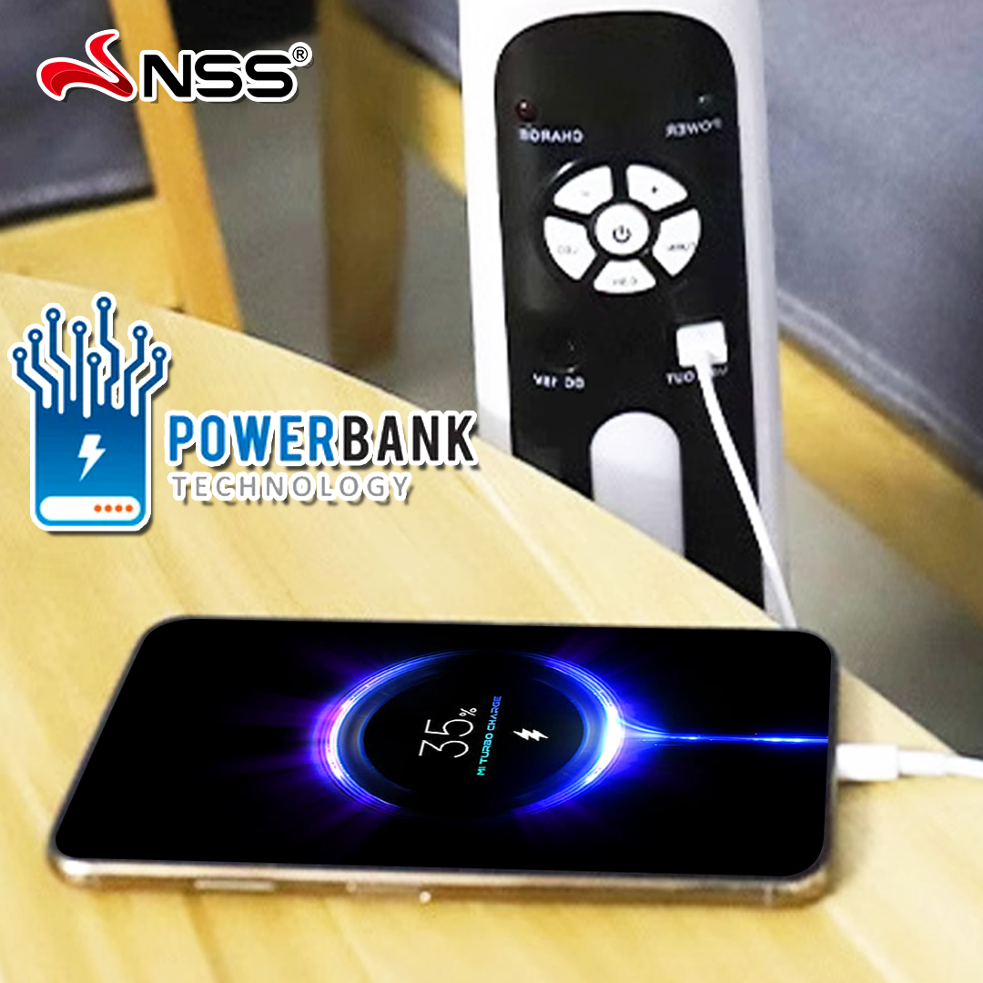 NSS Solar Fan Solar Electric Fan 16Inch Solar Rechargeable Fan LED ...