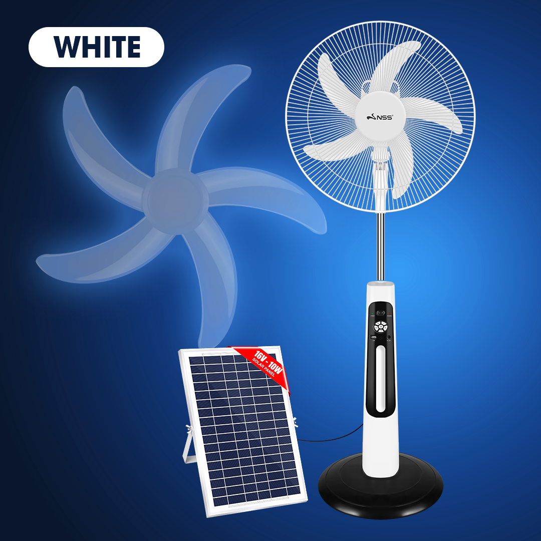 NSS Solar Fan Solar Electric Fan 16Inch Solar Rechargeable Fan LED ...