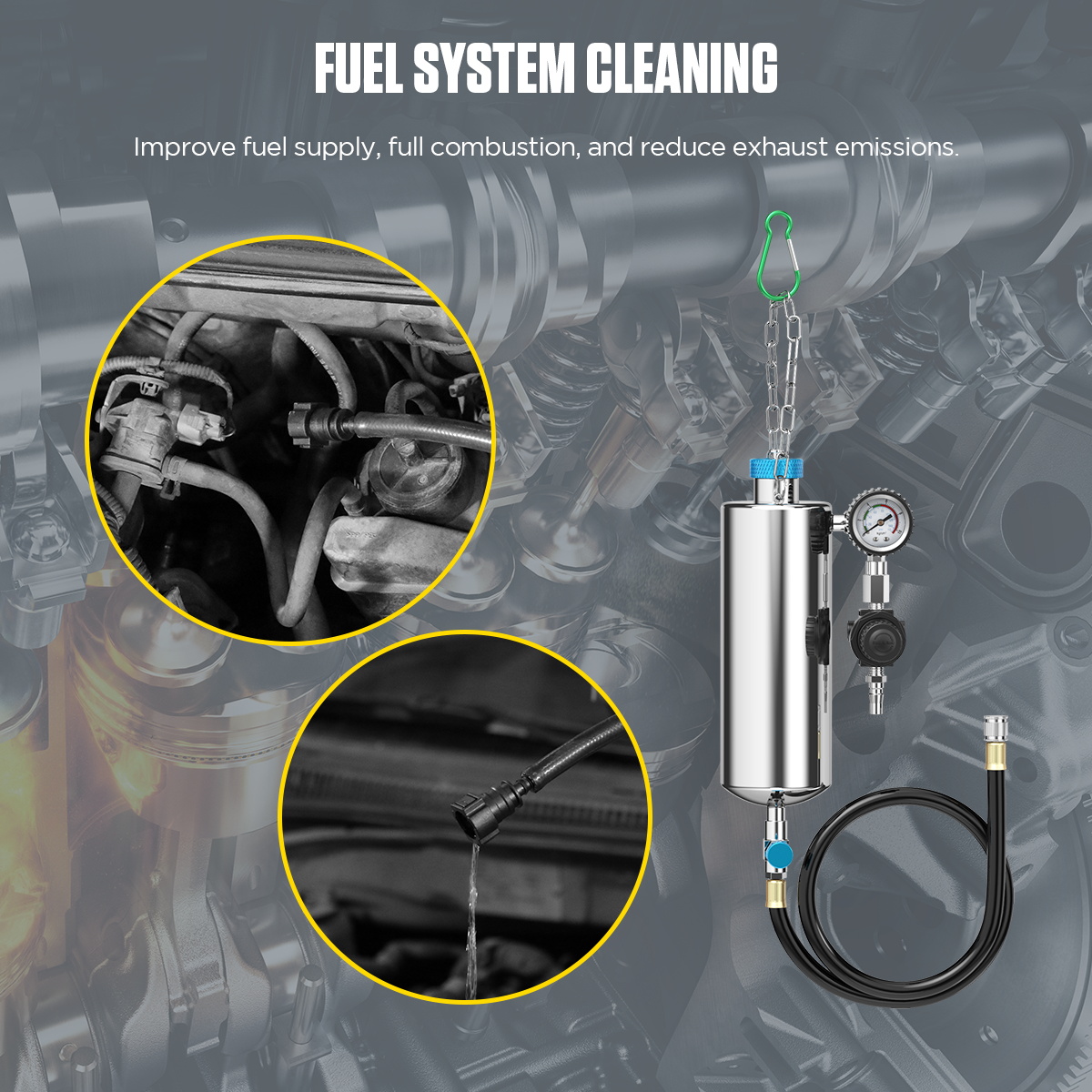 AUTOOL C80 Car Fuel Cleaning Machine Washing Tool | Non-dismantle Fuel ...