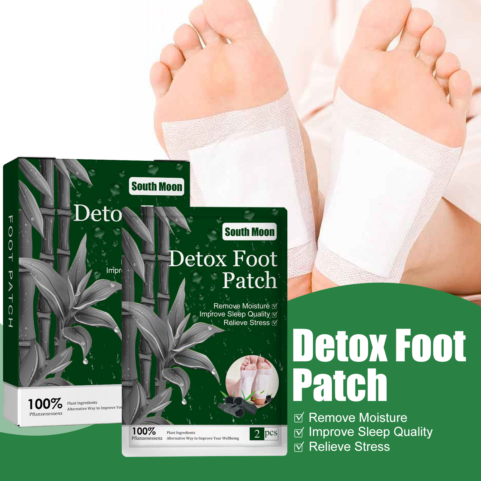 South Moon Natural Herbal Foot Patch Foot Care Removes Moisture and ...