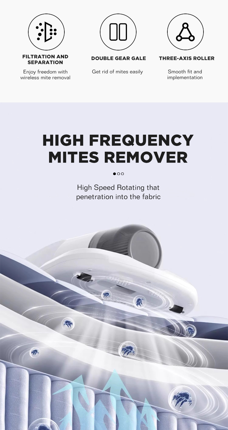 12000Pa Wireless bed Vacuum Cleaner Dust Mite Vacuum Cleaner Removal UV ...