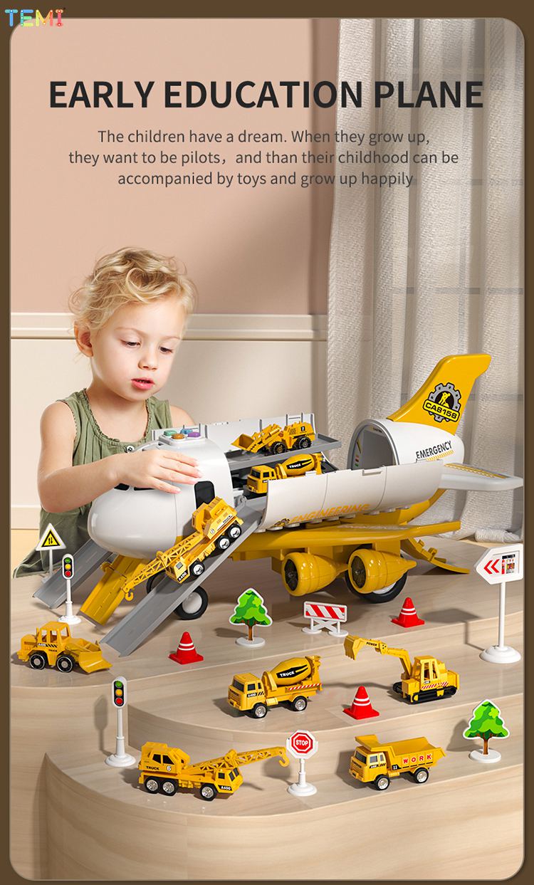 TEMI Big Airplane Toys Plane Aeroplane toys Kids Toys Airplane Car Toy ...
