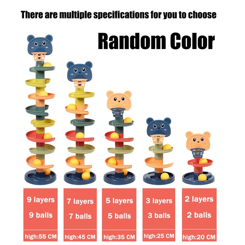 3,5,7 Layer Baby Toys Rolling Ball Pile Tower Gift Children's Fun Track ...