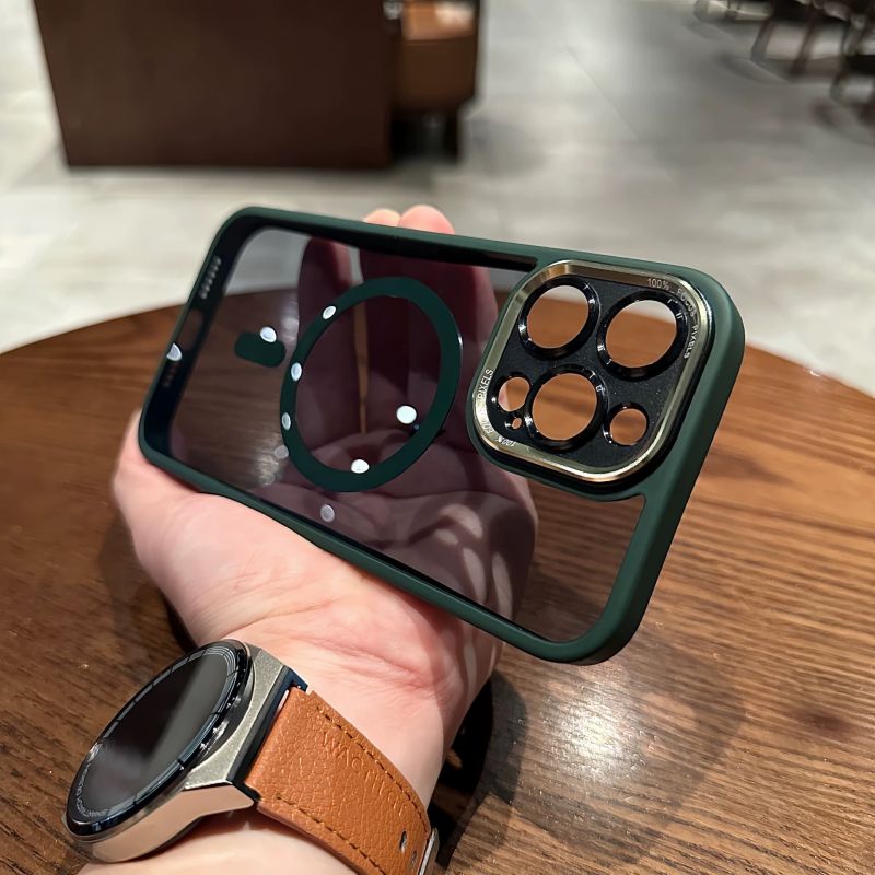 Magnetic Transparent Colorful Frame Phone Case Compatible For iPhone 16 ...