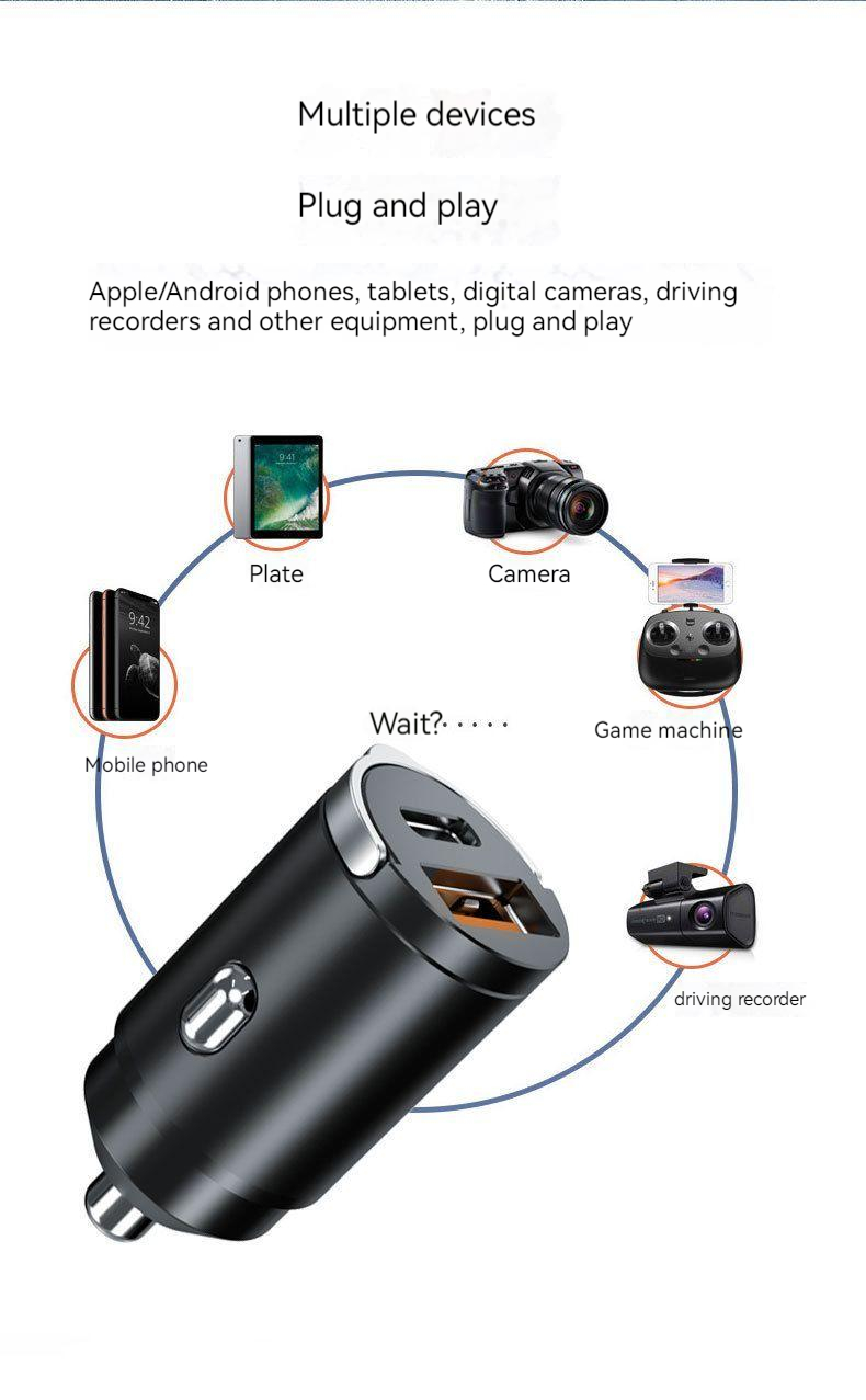 Invisible Car Charger Super Fast Charge Fashion Trend Beautiful 12-24V ...