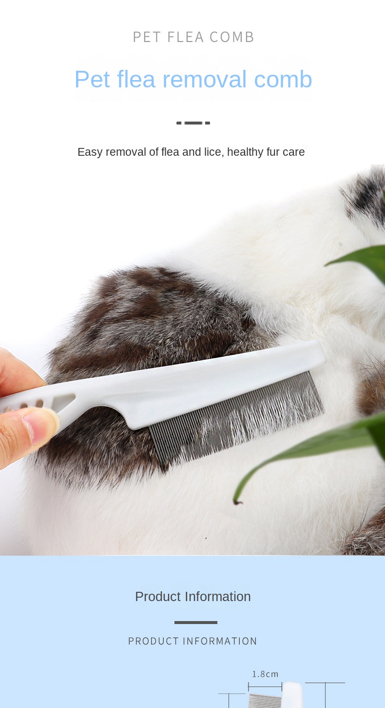 Fine Tooth Pet Comb for Dogs & Cats - Narrow Gap Face Comb with Dense ...