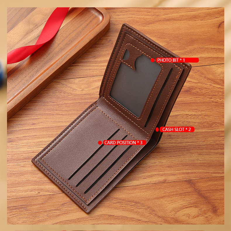 Classic Short Genuine Leather Men Wallets Fashion Coin Pocket Card ...