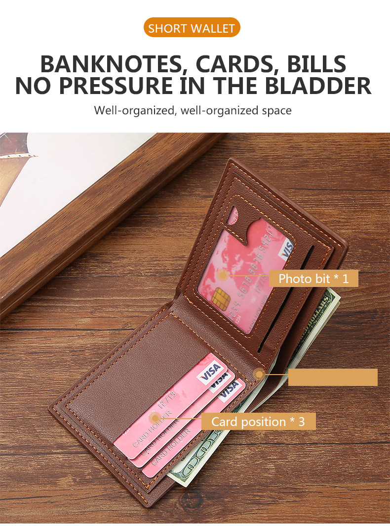 Fashion Men Inserts Foldable Wallets Picture Coin Slim Purses Business ...