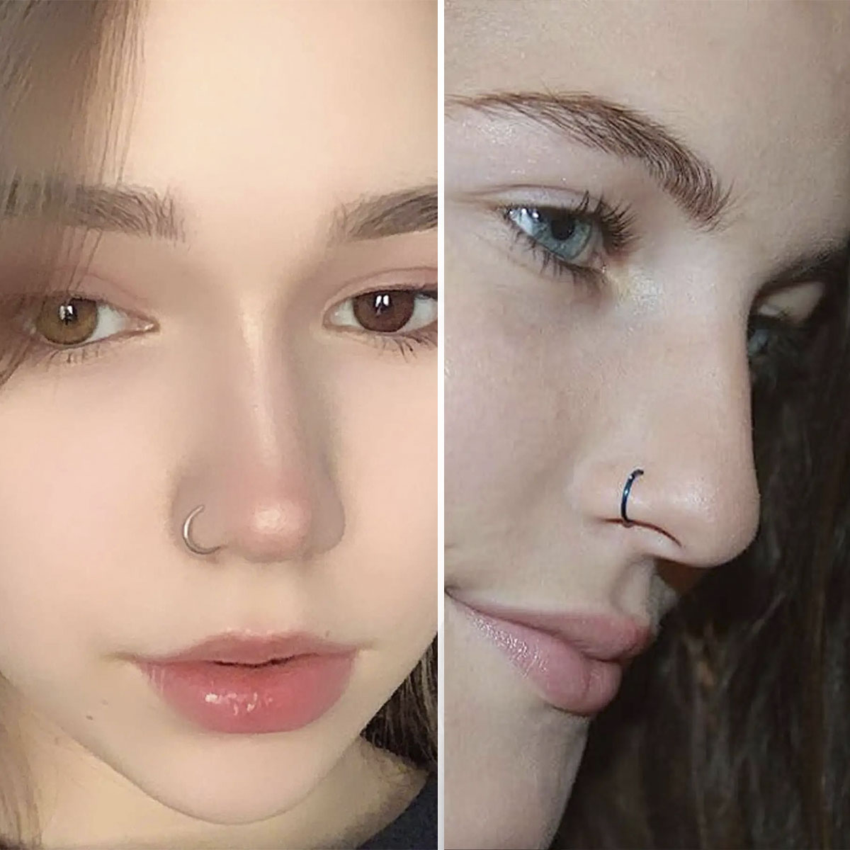 1Pc/5Pc Colorfast Horseshoe Fake Nose Ring Stainless Steel Fishhook Non ...