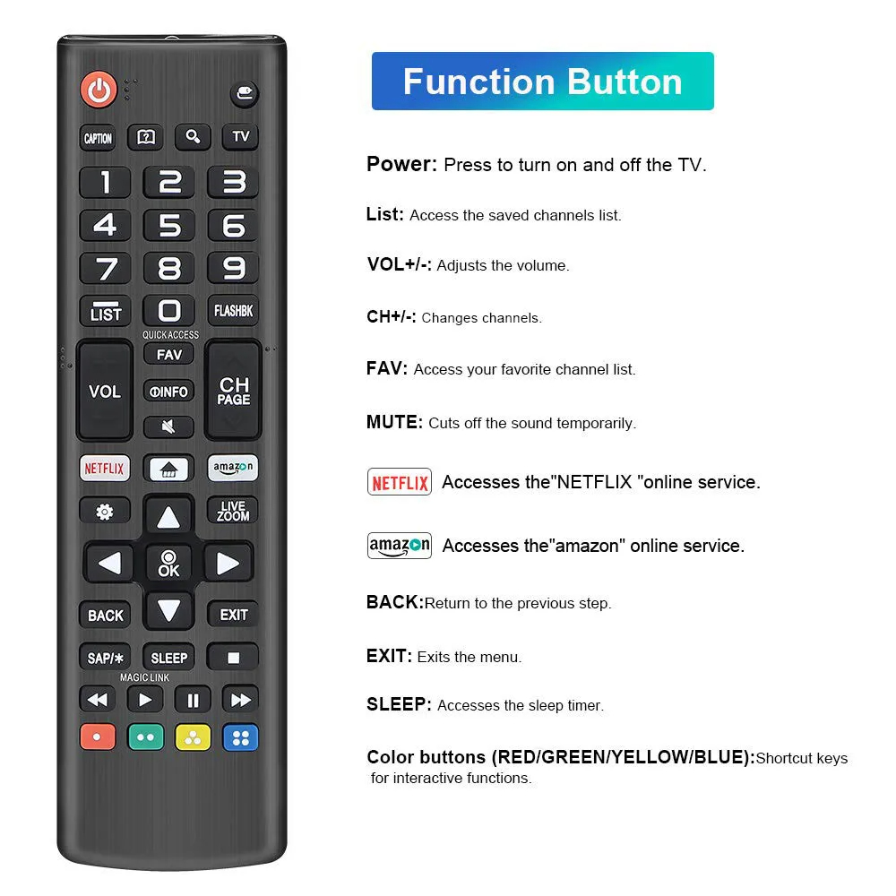 AKB75095307 Universal Remote Control Compatible for LG Smart TV LED ...