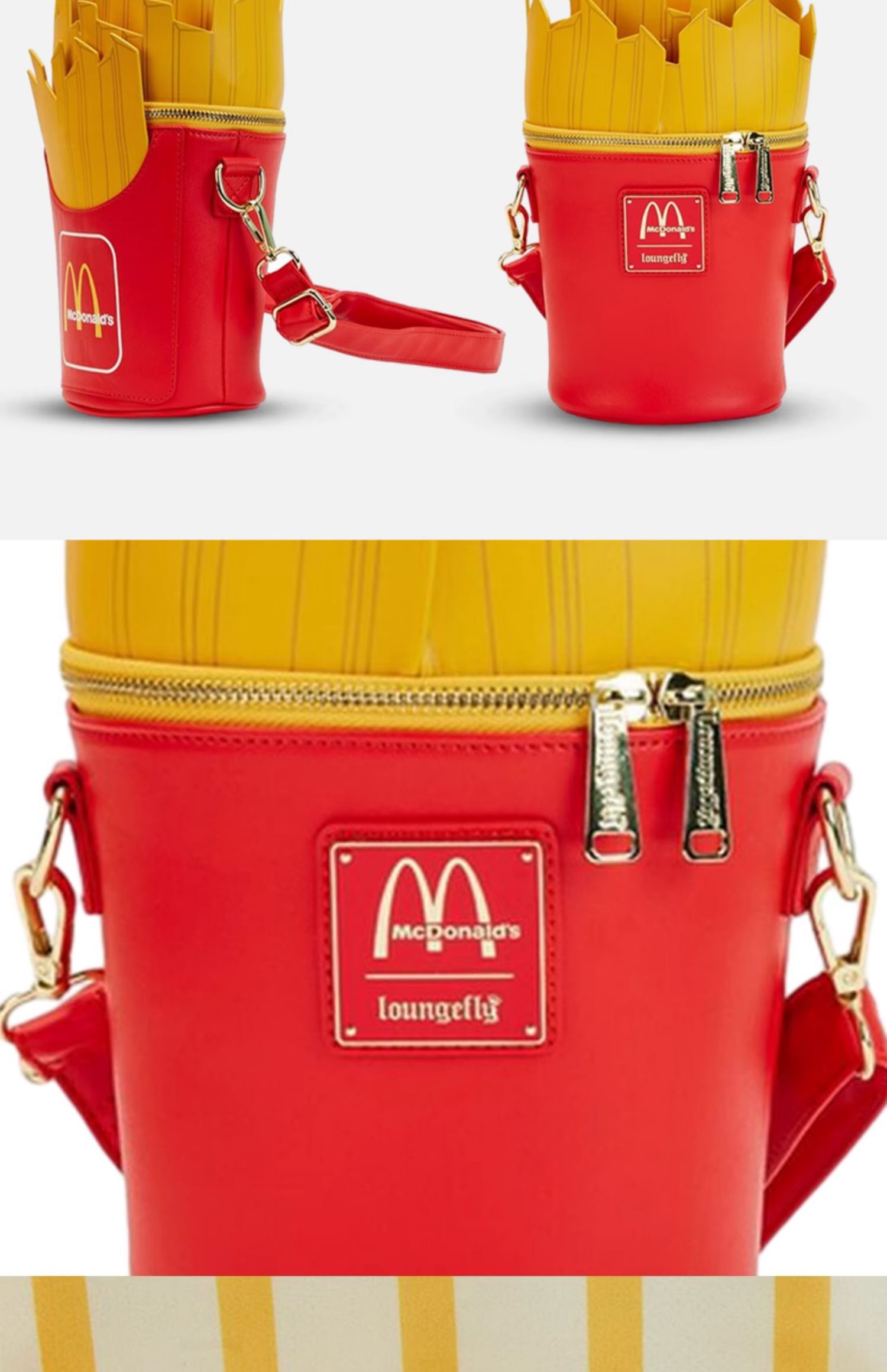 McDonald's PU Leather Cartoon 3d French fries backpack Casualn School ...